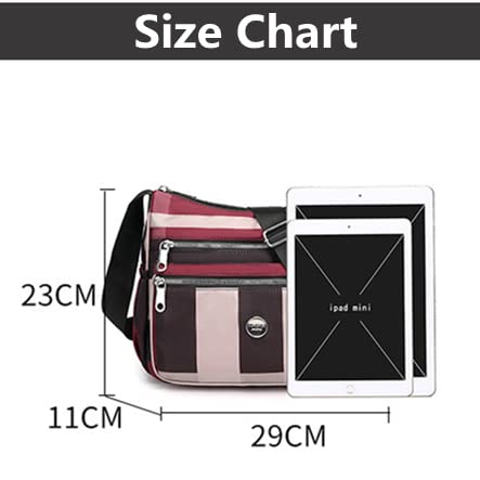 HANDAFA Plaid Shoulder Handbag With Adjustable Strap Large Capacity Hipster Crossbody Purse For Women(Red)