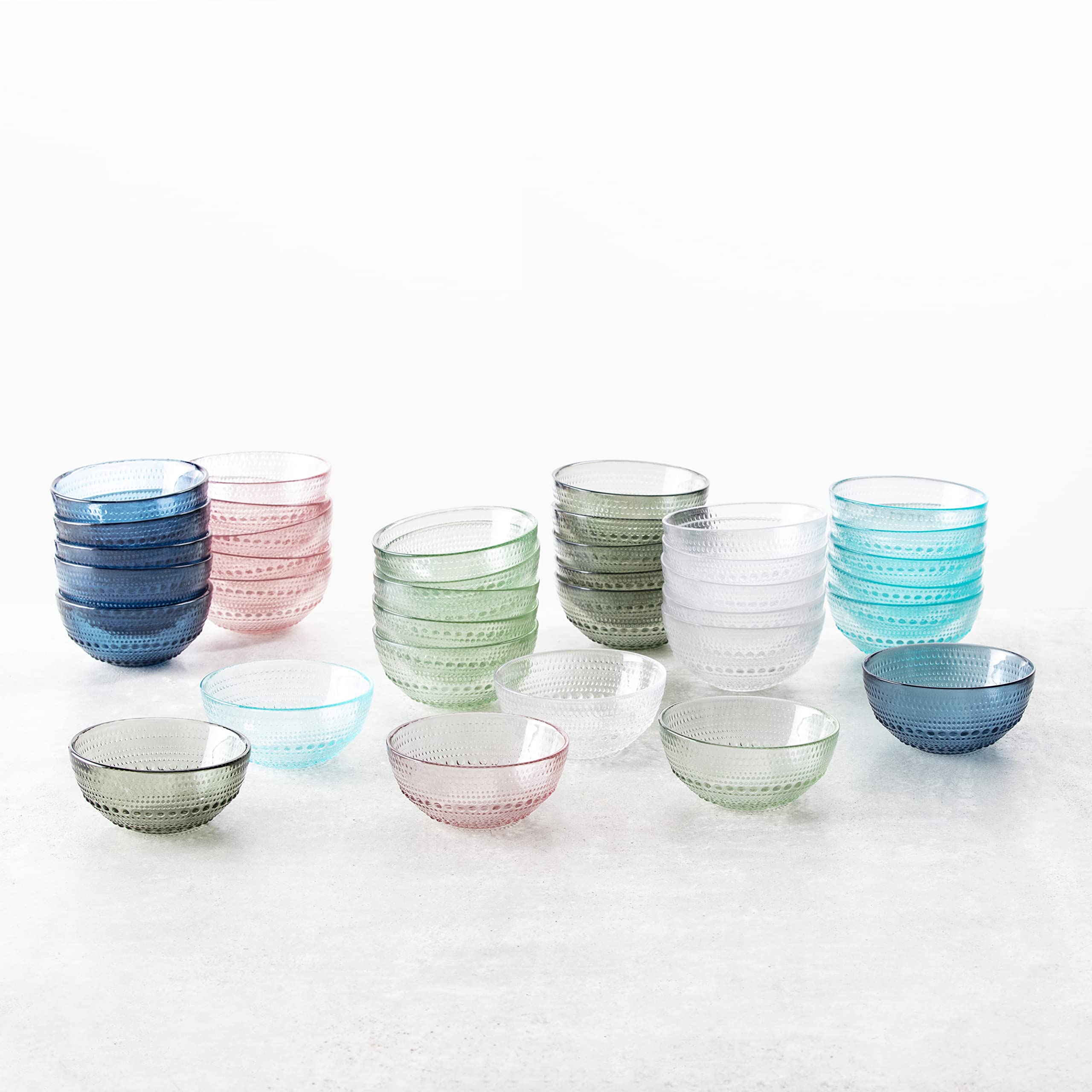 Fortessa Jupiter Vintage Glassware Collection 5 Inch Cereal Salad Dessert Snack All-Purpose Bowl 6 Pack, Smoke Gray, 14 Ounce (6 Pack)