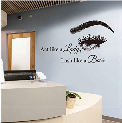 DXLING Beauty Salon Quote Wall Decal Stickers Make Up Store Home Decoration Murals LC705 (Black)
