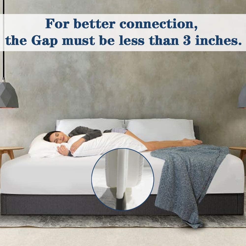 SAYGOGO Bed Bridge Twin to King Converter Kit, Upgrade 11.8inch W Memory Bed Gap Filler, Adjustable Bed Bridge Mattress Connector Strap for Bed, Storage Bag Included, for Guests Stayovers