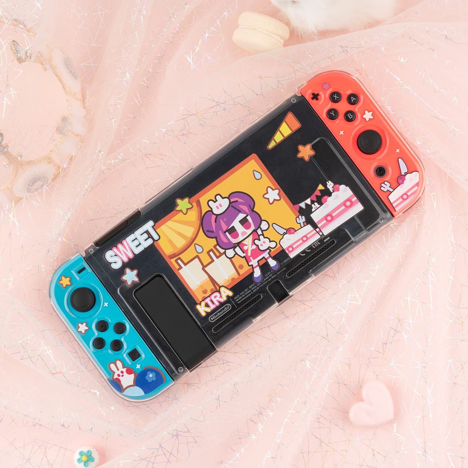 GeekShare Protective Case Slim Cover Case Compatible with Nintendo Switch and Joy-Con - Shock-Absorption and Anti-Scratch -Sweet Tea A