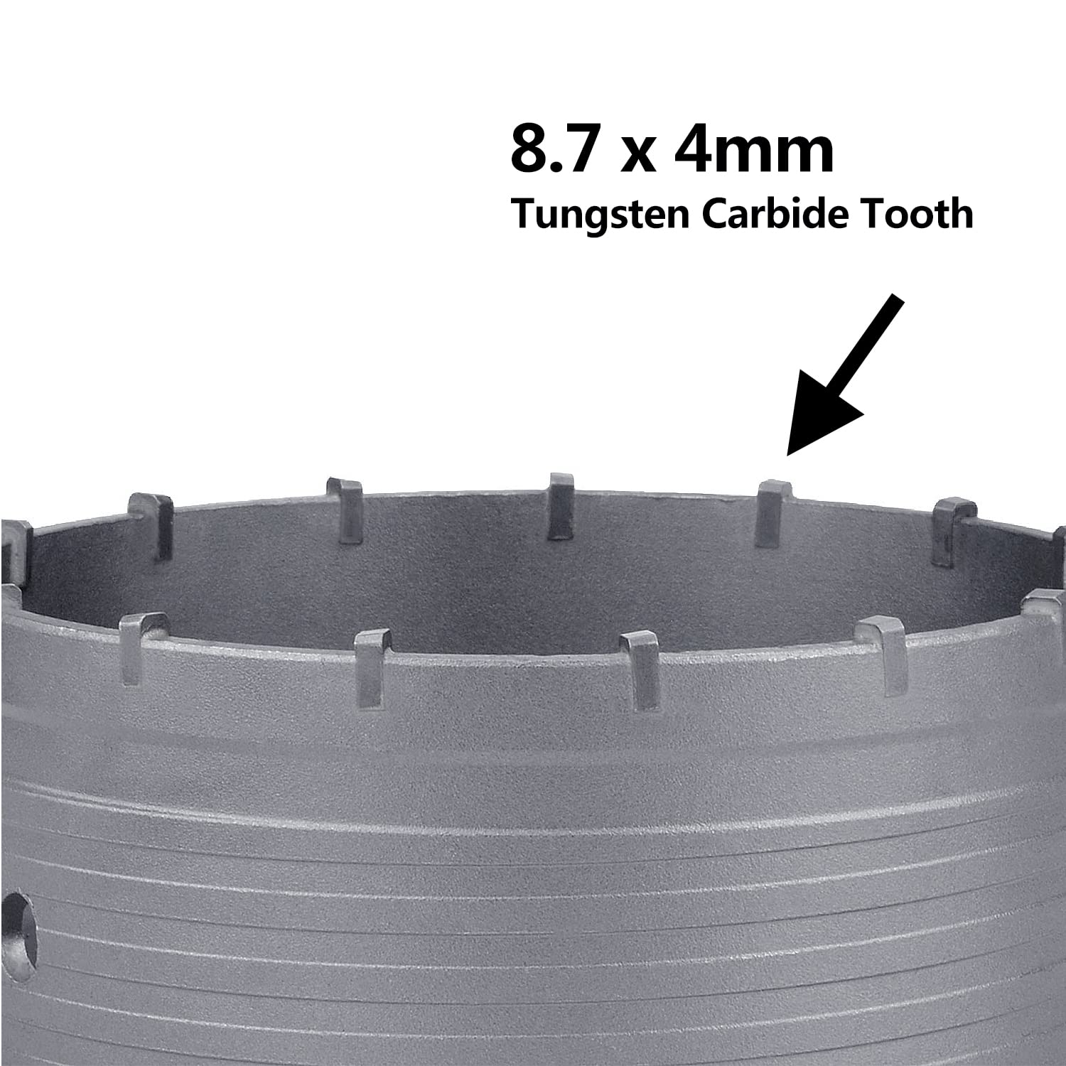 GUICGOC 6 inch / 152mm Concrete Hole Saw with 220mm SDS Plus Shank Connecting Rod,Tungsten Carbide Teeth Cement Hole Saw for Cement Brick Concrete Stone Wall (6 inch (152mm))