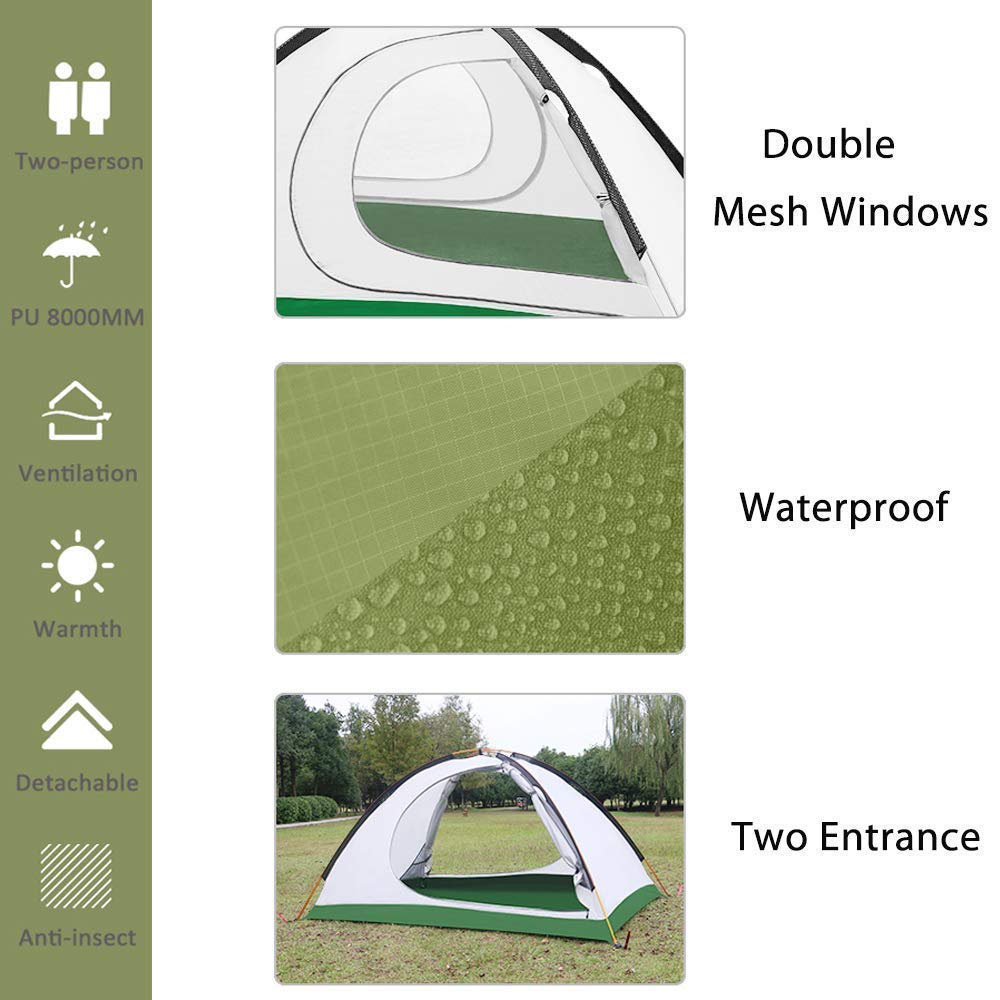 GEERTOP 2 Person Tent Kit for Camping, Backpacking Tent with Ultralight Footprint