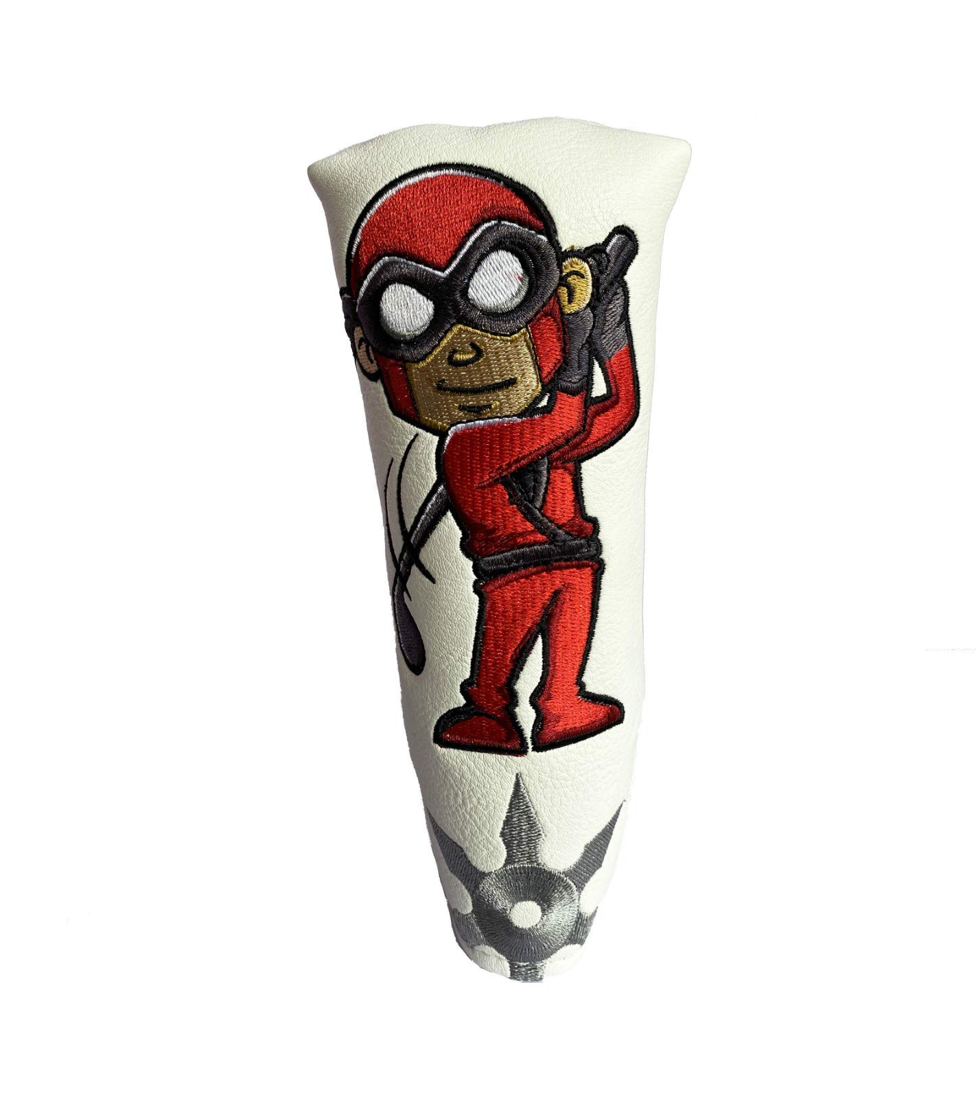 Golf Blade Putter Cover Headcover Magnetic Synthetic Leather Club Protector for Scotty Cameron Odyssey Blade Taylormade (Ninja Red)