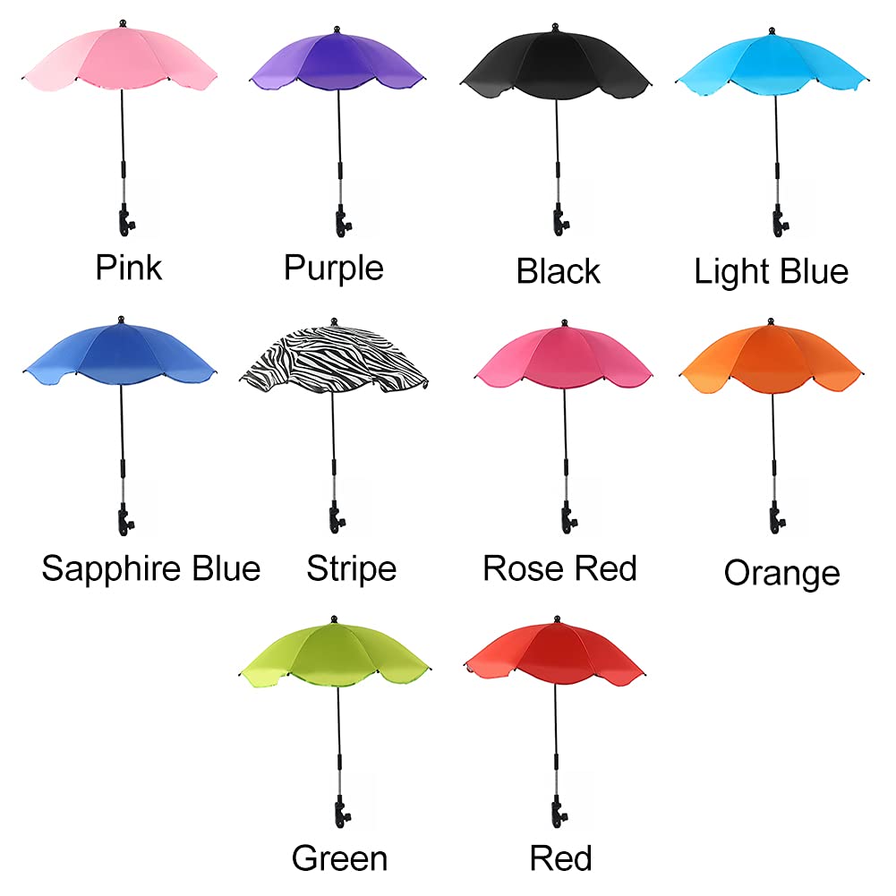 Xiaokeis Baby Stroller Umbrella Portable Folding Sun Umbrella Pushchair Parasol Umbrella Universal Clip Fixing Device Detachable Infant Sun Protection Umbrella for Pram,Pushchair Buggy(Orange)