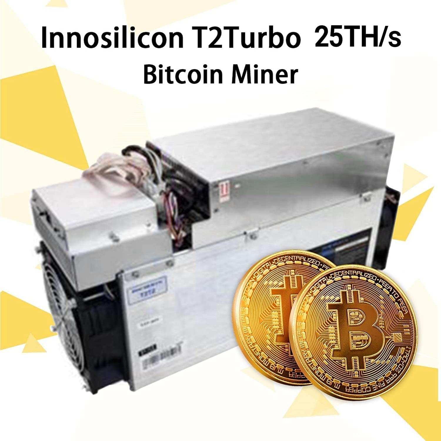 Innosilicon T2T 25T Bitcoin Miner ASIC Miner BTC BCH Mining Machine SHA-256 Algorithms Crypto Miner with PSU Power Supply, Used