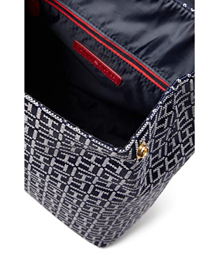 Tommy Hilfiger Camilla II Flap Backpack-Square Monogram Jacquard Navy/White One Size