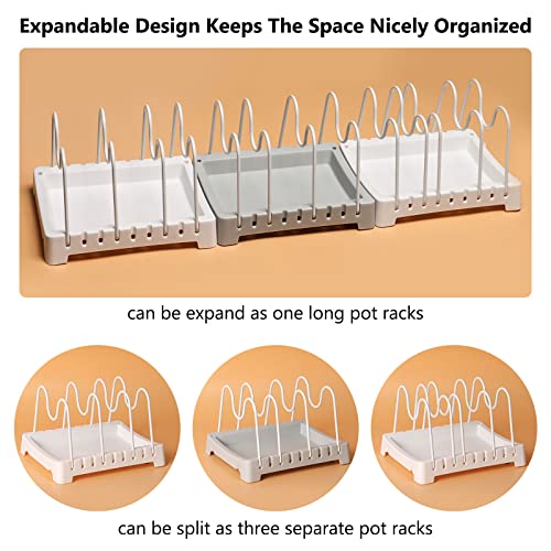 WANCHIY Cookie Sheet Organizer Rack for Cabinet- 3 PACK Pot and Pan Organizer for Cabinet, Adjustable Cutting Board Organizer, Baking/Lid/Dish/Plates/Pan Organizer Rack for Cabinet