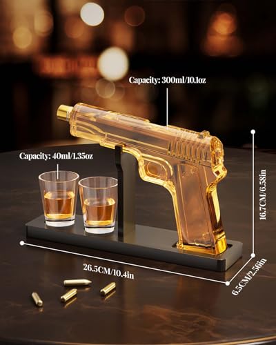 Gifts for Men Dad, 10.1 Oz Whiskey Decanter Set with 2 Glasses, Unique Dad Birthday Gift Ideas from Daughter Son, Personalized Liquor Dispenser for Liquor Scotch Bourbon Vodka