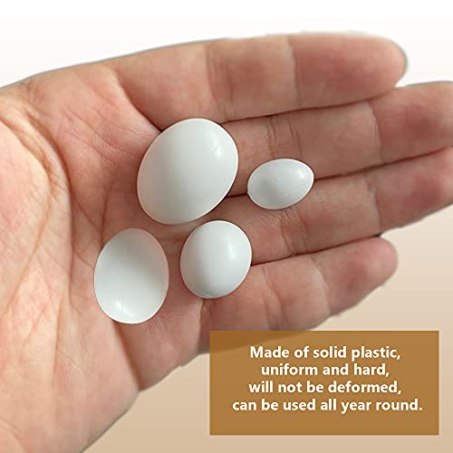 MESINURS Solid Plastic Eggs - Parrot Bird Hatching Replacing Eggs for Guiding Birds to Stop Laying, 10 PCS (S)