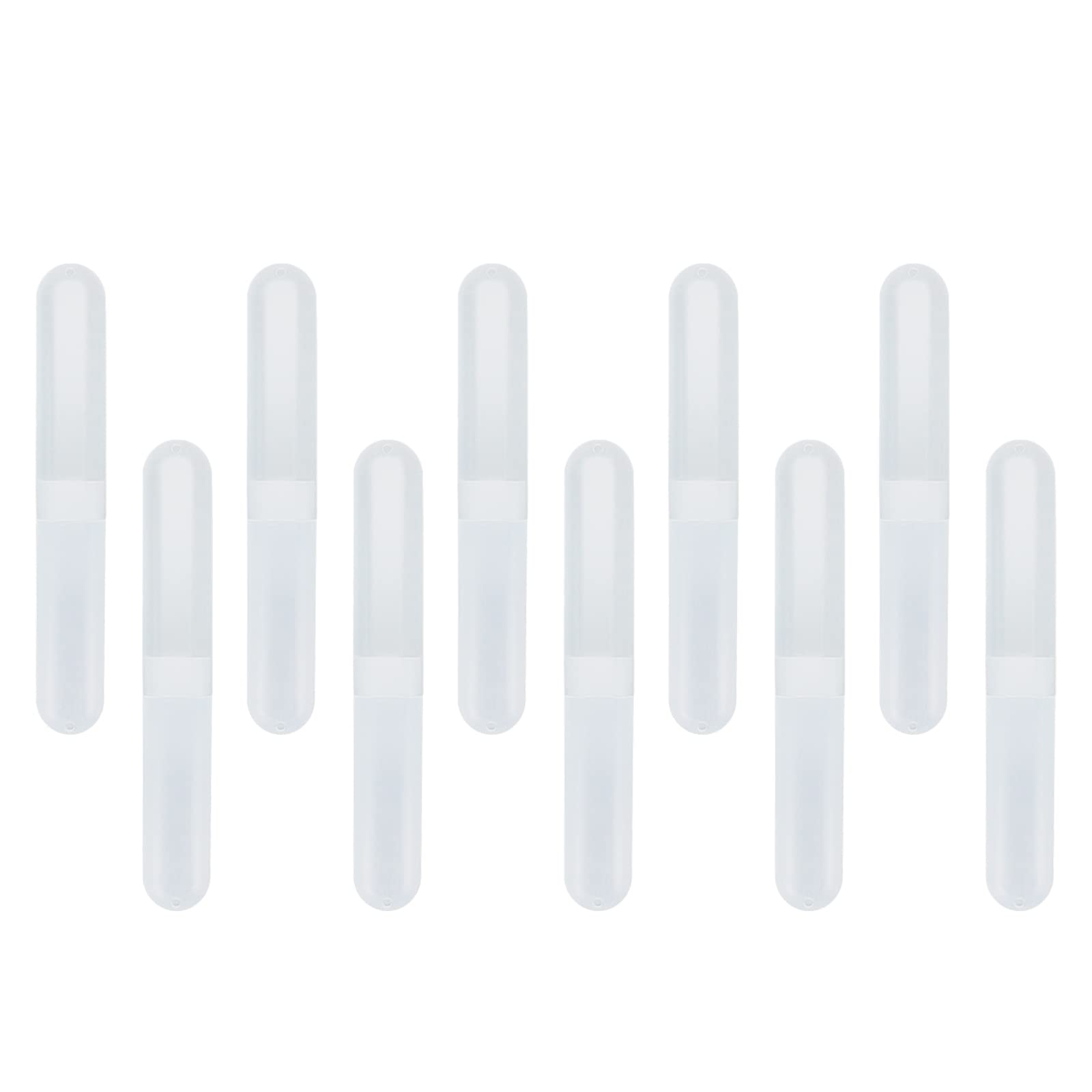 Xiaoyztan 10 Pcs Portable Travel Toothbrush Case Matte Translucent Toothbrush Storage Box Toothbrush Bucket Toothbrush Container (White)