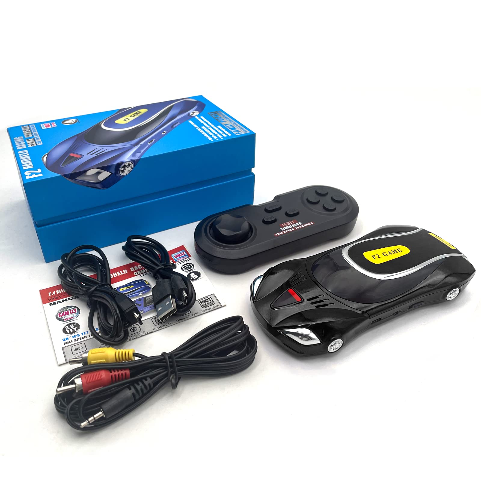 Handheld Game Console Built-in 5000 Retro Games - 3 Inch IPS Portable Video Game Player 10 Emulators Electronic Gaming System Support 2 Players & AV Output, Best Gift for Kids Adults -Black