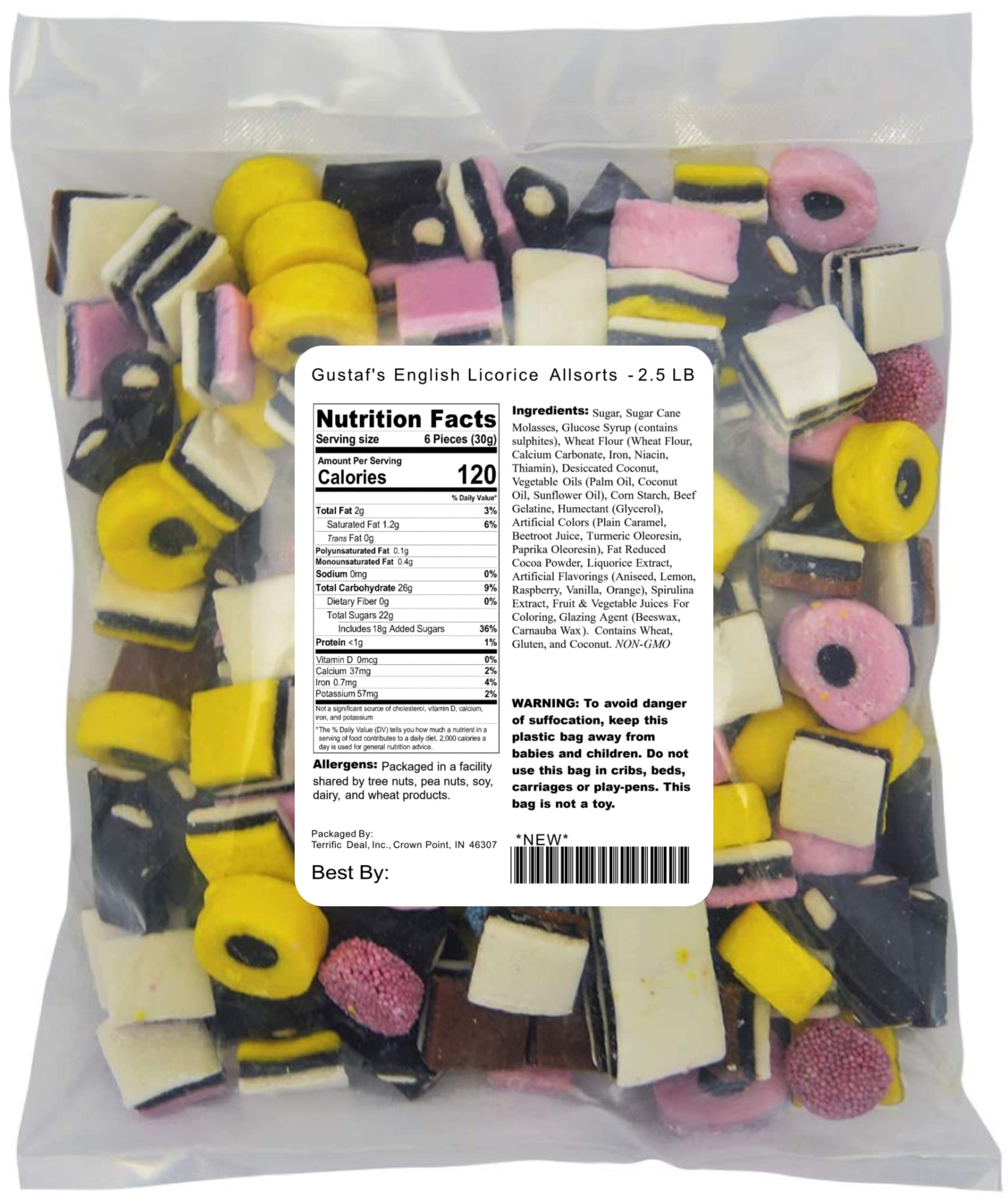 Gustaf's English Licorice Allsorts - 2.5 LB