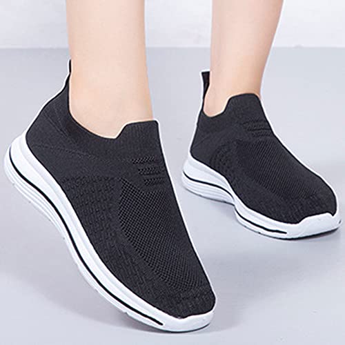 FASDNENDYS Shoes Fashion Comfortable Running Solid Flat Lightweight Ladies Color Women's Friendly Shoes Black