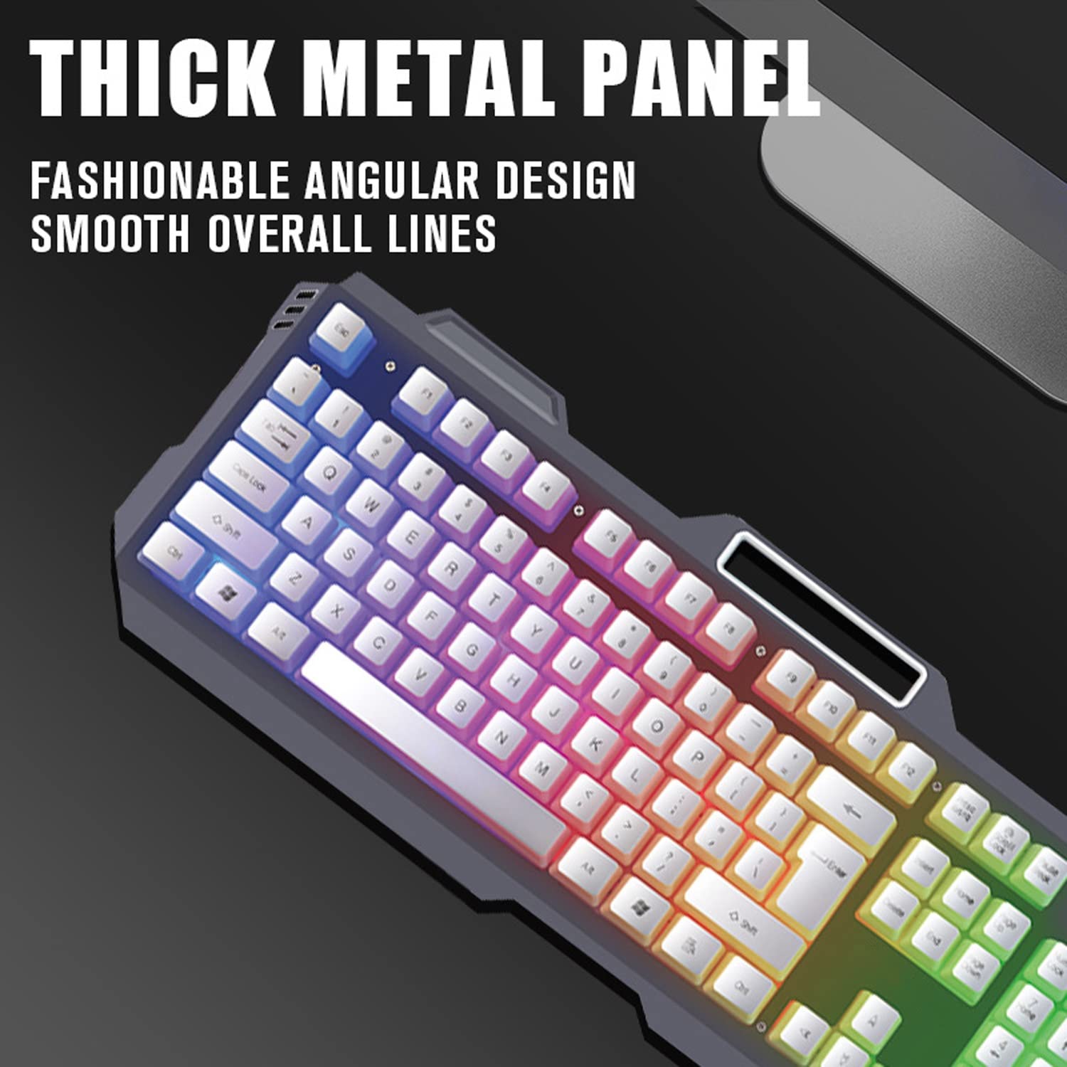 EXHNLE Gaming Keyboard and Mouse Combo, Wired Mechanical Gaming Keyboard with 104 Key Computer PC Gaming Keyboard for PC/Laptop
