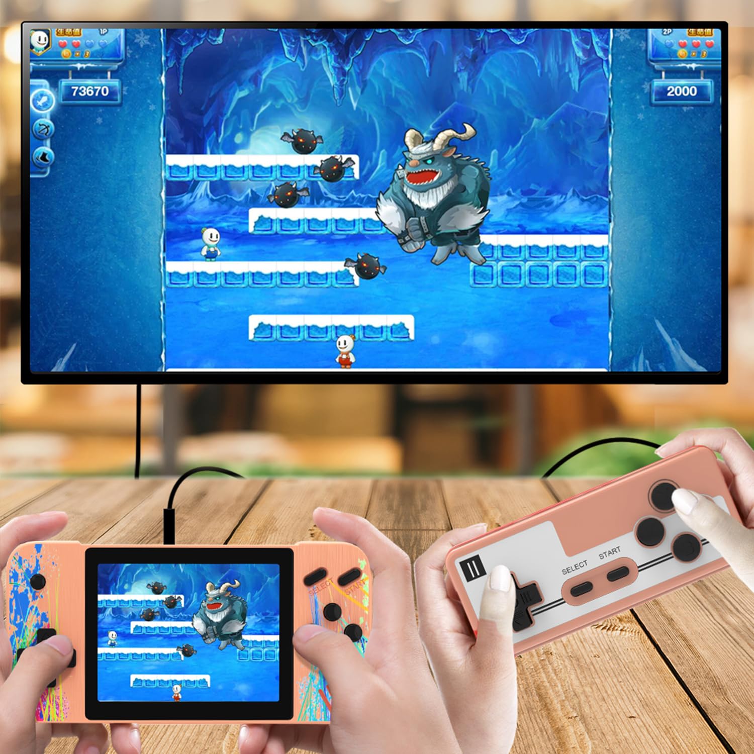Handheld Game Console, Game Consoles Built in 800 Games, Video Game Console for TV/Projector Output