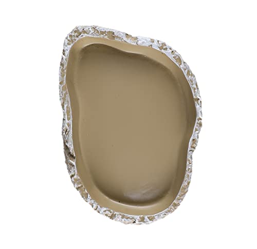 Rock Water/Food Dish for Amphibians, Reptiles and Other Little Critters - Made from Premium Non-Toxic Resin - Small Size