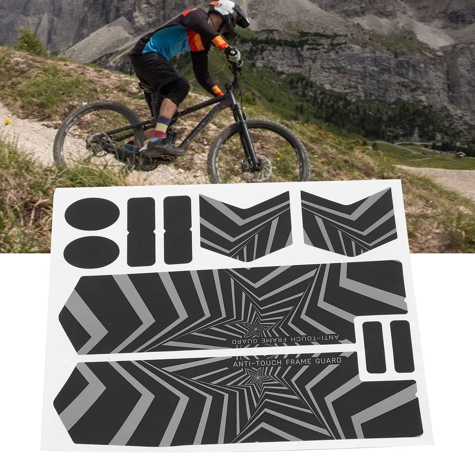 GFRGFH Mountain Bike Front Fork Night Reflection Sticker Paster Five‑Star