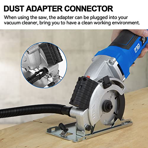 Mini Circular Saw, 6,500RPM Electric Compact Circular Saw, Laser Cutting Guide, Handled Cut Saw with 3 Blades for Wood PVC, Metal,Tile Plastic
