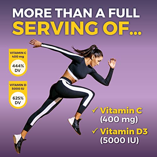 Viva Naturals Sambucus Elderberry with Zinc and Vitamin C for Adults, Vitamin D3 5000 IU and Ginger - Immune Support Supplement, 2 Months’ Supply - Black Dried Elderberry Capsules for Adults