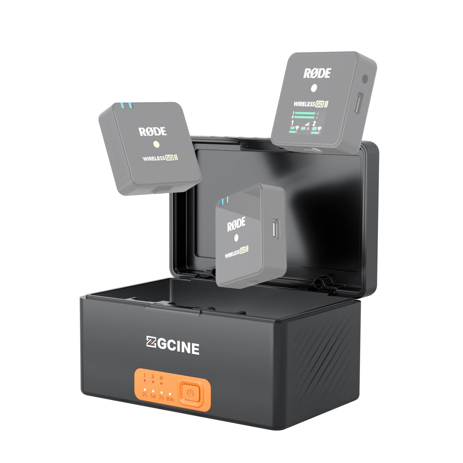 GDV [Upgraded Storage] ZG-R30 Wireless Charging Case Compatible for Rode Microphones Wireless GO 2 & Rode Microphones Wireless GO Charging Box Black