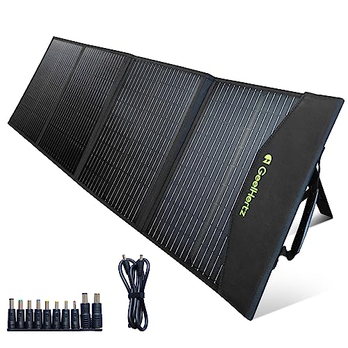 Geelhertz 100W Portable Solar Panel, Foldable with Carry Case, High 22% Efficiency, IP65 Water & Dustproof Design for Camping, RVs, or Backyard Use