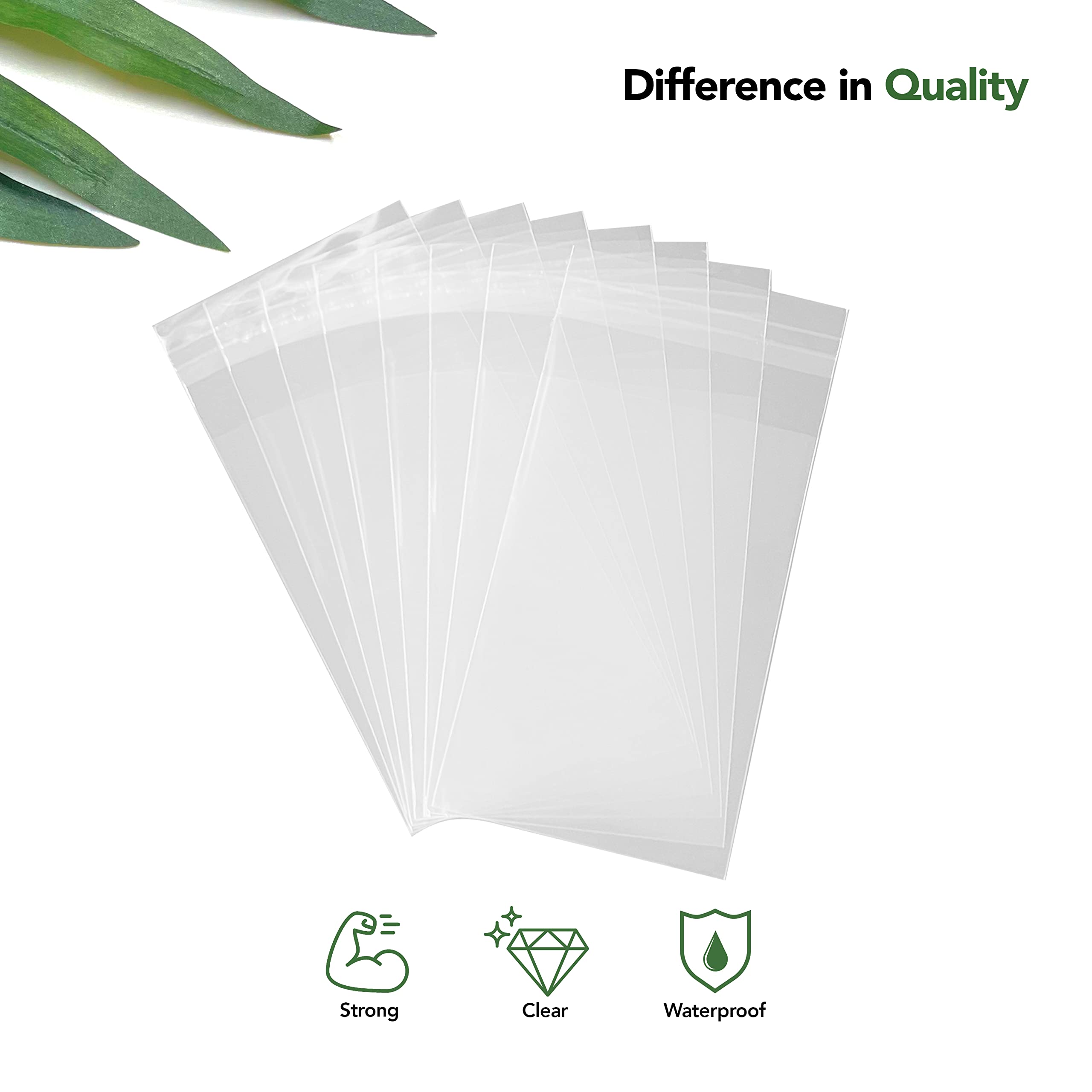Seal Fresh Cellophane Bags – 5" x 7" (200 Count) – Clear Plastic Resealable Self Sealing Cellophane Bag – Cellophane Treat Bags, Cookie Bags for Packaging, Candy Bags, Cello Bags, Pastry Bags
