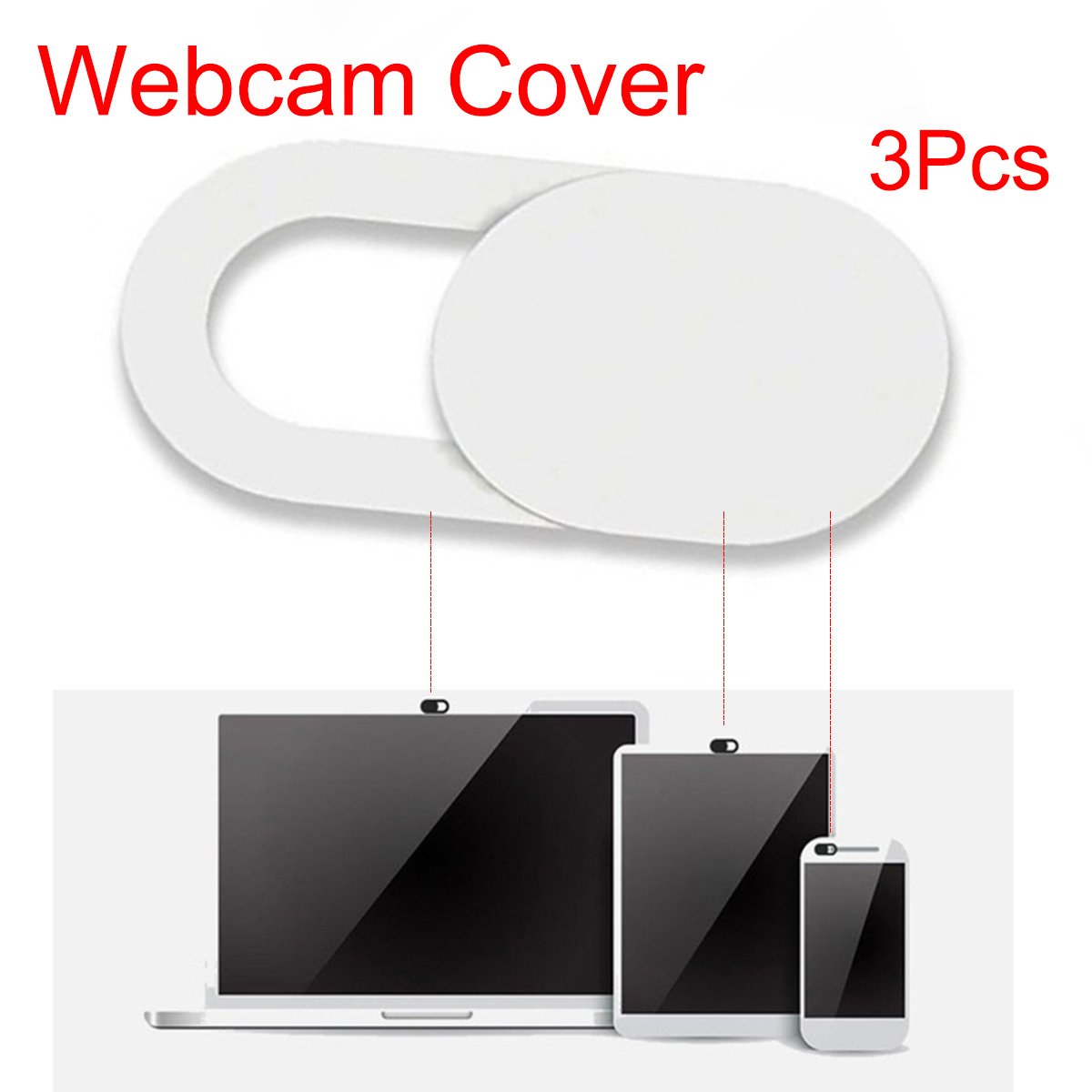 Hidyliu Webcam Cover Camera Webcam Cover Mobile Phone Camera Protective Webcam Cover Plastic Anti-Hacking Protective Cover (White)