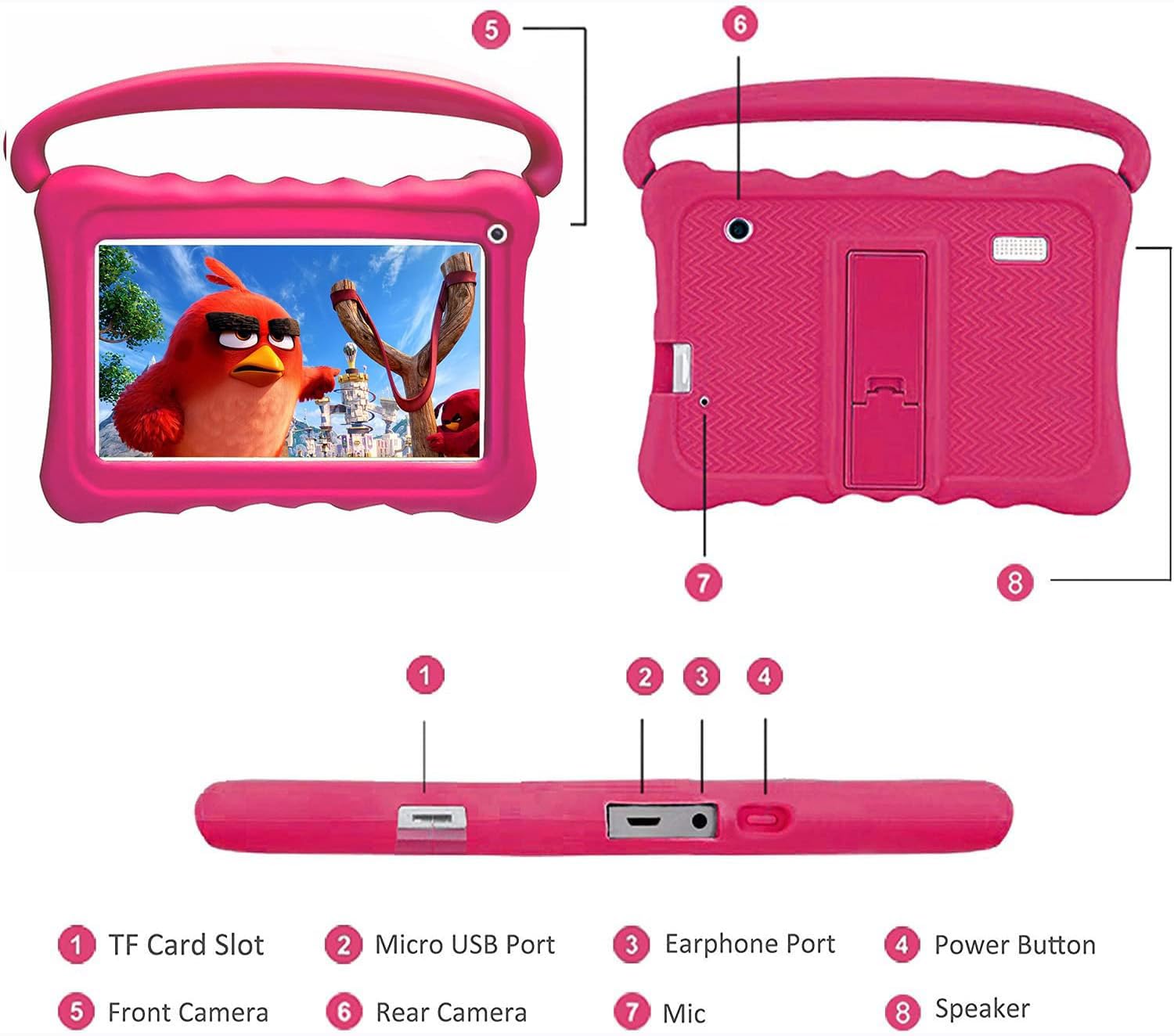 Kids Tablet for Toddlers Learning Tablet for Kids 7 inch 32GB Childrens Tablet with WiFi Dual Camera Shockproof Case Android Tablet with Parent Control Google Play Store YouTube Educational Games