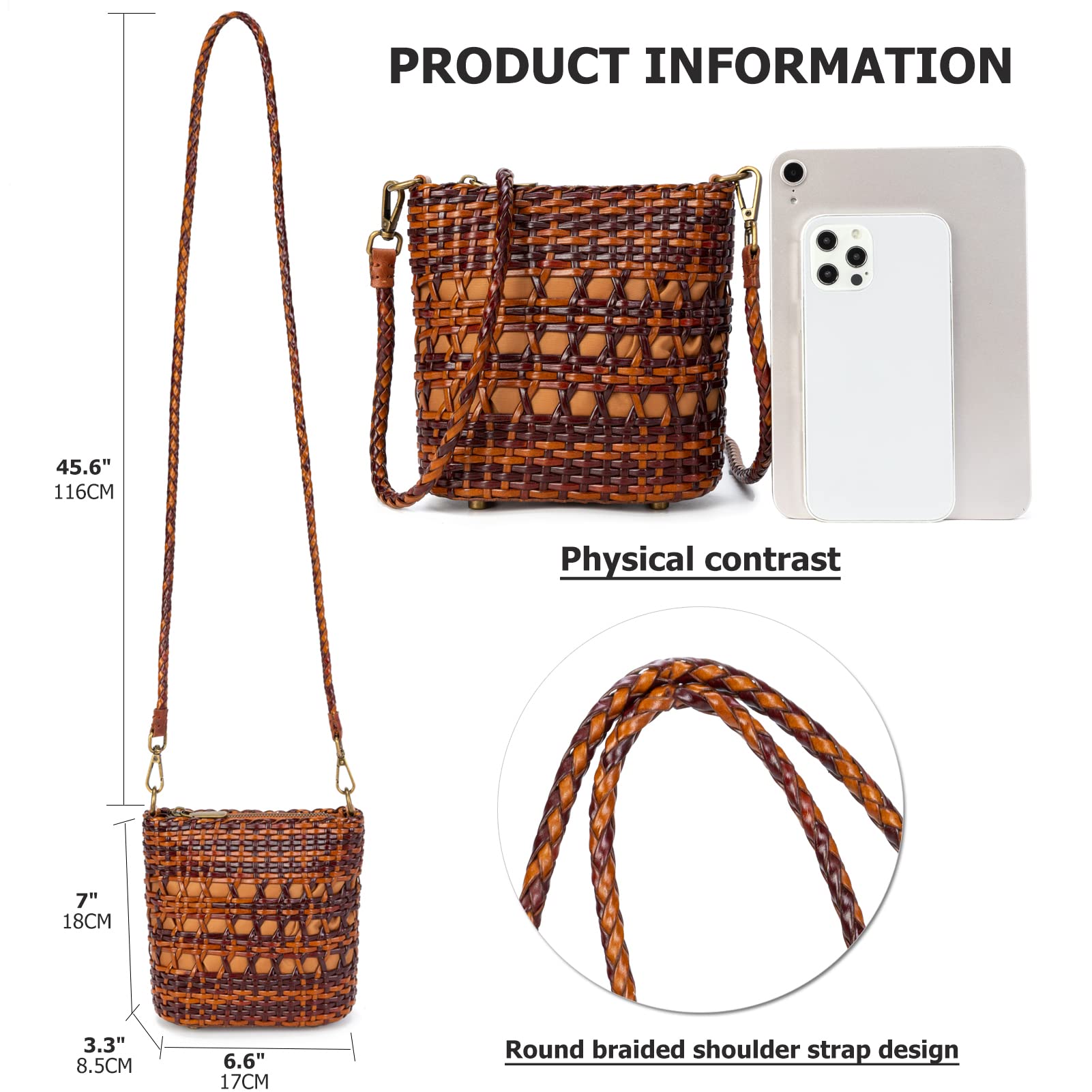 Genuine Leather Handmade Woven Tote Bag for Women Lightweight Beach Top-handle Clutch Bags (blue-w-color)…