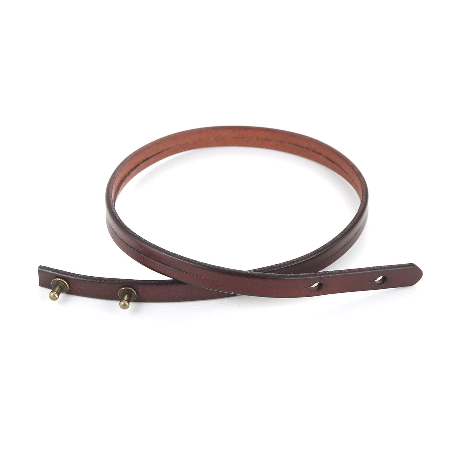 HZMAN 8.0 Inch Mens Handmade Leather Cuff Bracelet Steampunk Style leather wrap Wristband for Women Genuine Leather Bracelet(Brown)