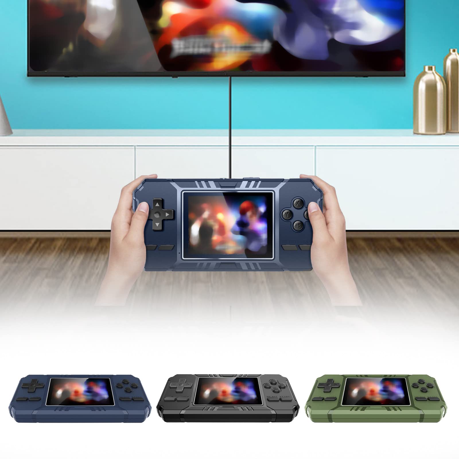 Handheld Video Game Console 3 Inch Games Consoles Built-in 520 Classic Games Rechargeable Battery Support for Connecting TV Game Consoles (Black)