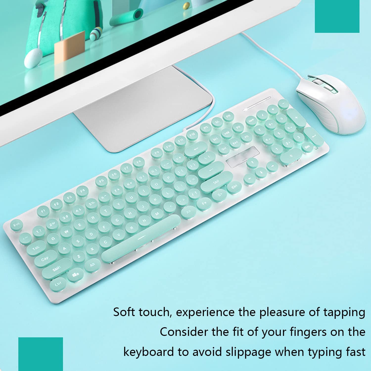 EXHNLE Gaming Keyboard and Mouse Mechanical Feel Ergonomic Keyboard and Mouse 104 Key Layout Mechanical Feel Honeycomb Mice for Gamer Laptop (Color : Black)