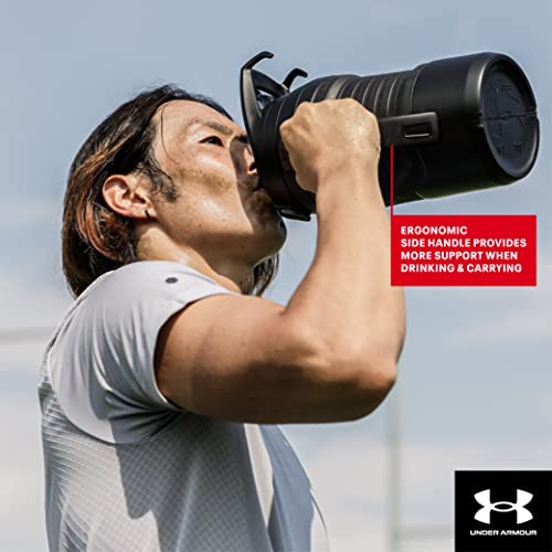 Under Armour Playmaker Sport Jug, Water Bottle with Handle, Foam Insulated & Leak Resistant, 64oz, Black