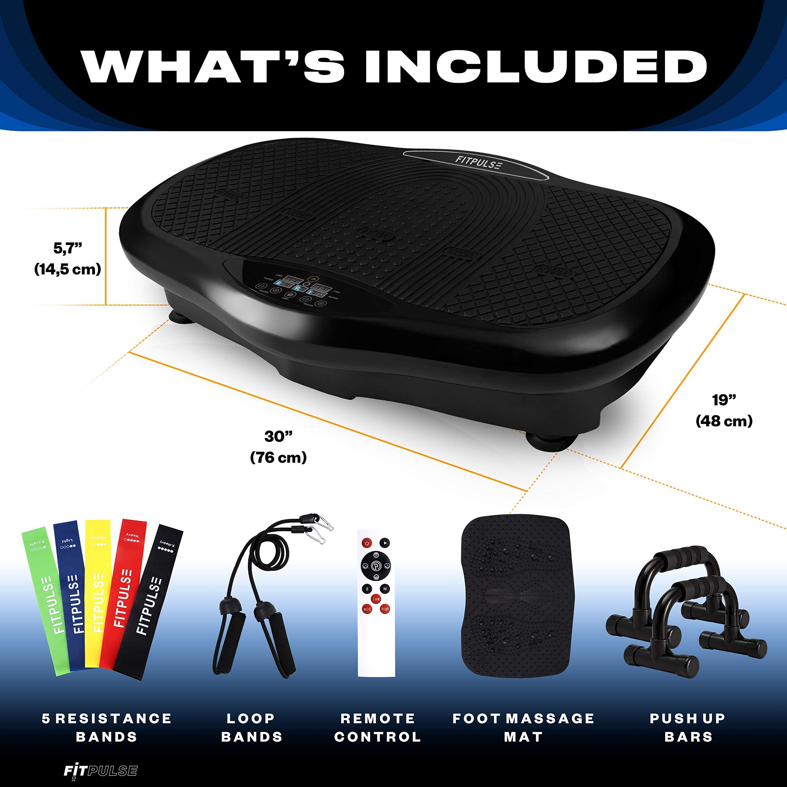 FITPULSE PRO Vibration Plate Exercise Machine - Single Motor Vibration Platform Machine Vibrating Platform - Body Vibration Machine Vibrating Machine Vibration Plates Black Vibrating Plate