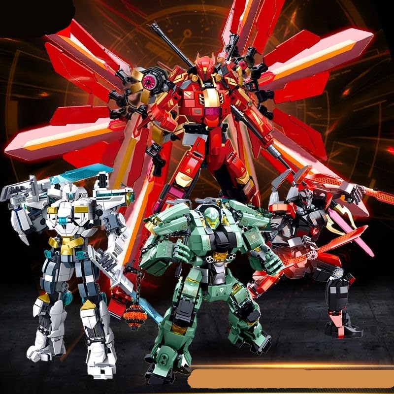 JCPUCT Black Tech Mecha Robot Building Blocks Birthday Gifts, Ages 15 and Up (Halberd Athenas B1152-Without Original Box)