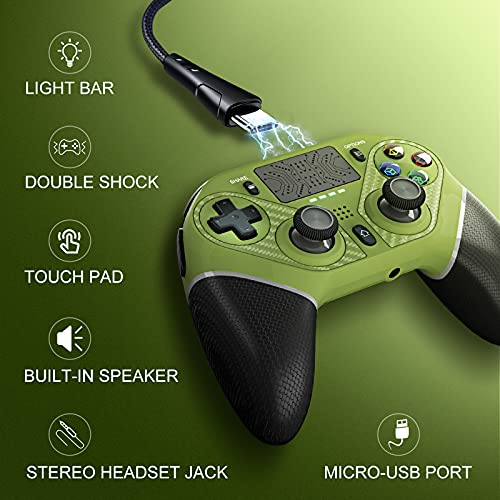 GEEKLIN Wireless Controller for PS4, Remote Joystick For PlayStation 4 Controller Gamepad Dual Vibration Compatible with PS4/Pro/Slim, Replacement for PS4 Controller Green