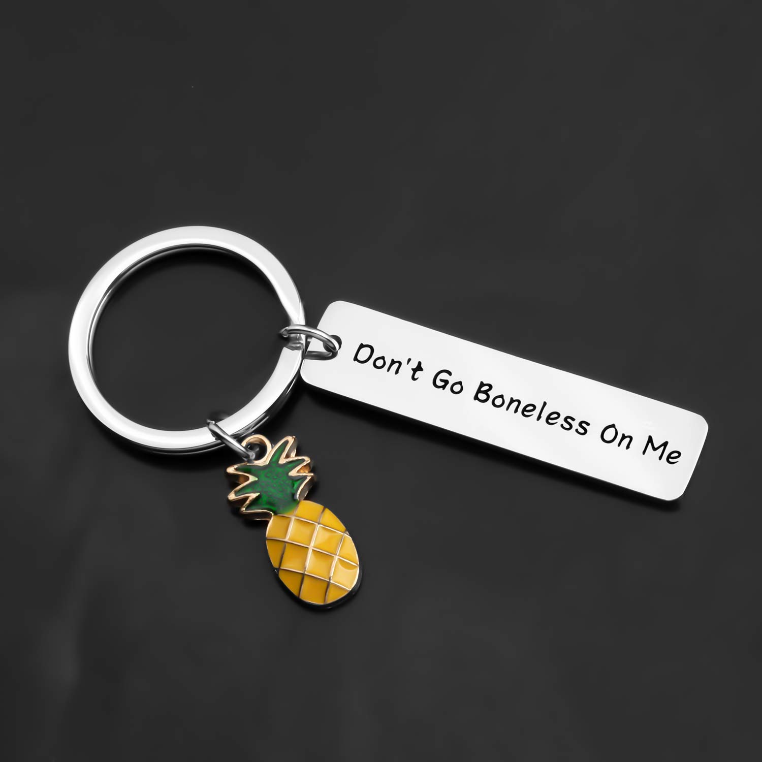 FAADBUK TV Show Inspired Gift Psych Keychain Don't Go Boneless On Me Keychain Psych Quote (Don't Go Boneless Keychain)