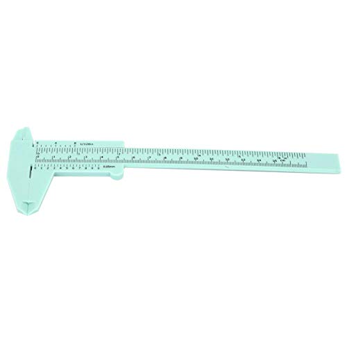 Mini Plastic Caliper High Accuracy Double Rule Scale Measuring Tool Rectangular Vernier Caliper Fast Read Sliding Gauge Ruler Pocket Ruler for Jewelry Measurement, School, Exhibition Gifts, etc.