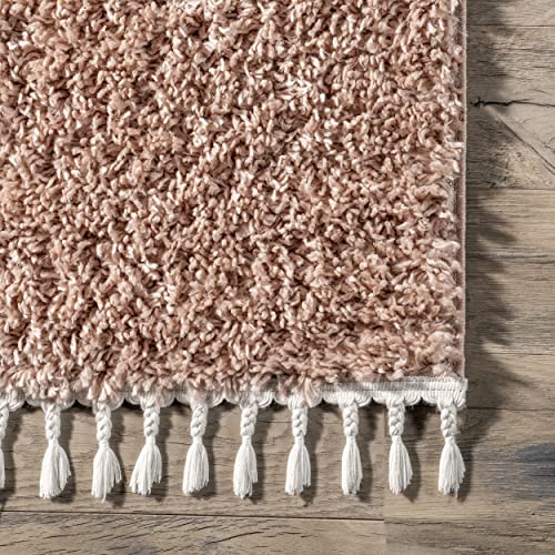 nuLOOM Neva Modern Tasseled Shag Area Rug, 5' 3" x 7' 7", Pink
