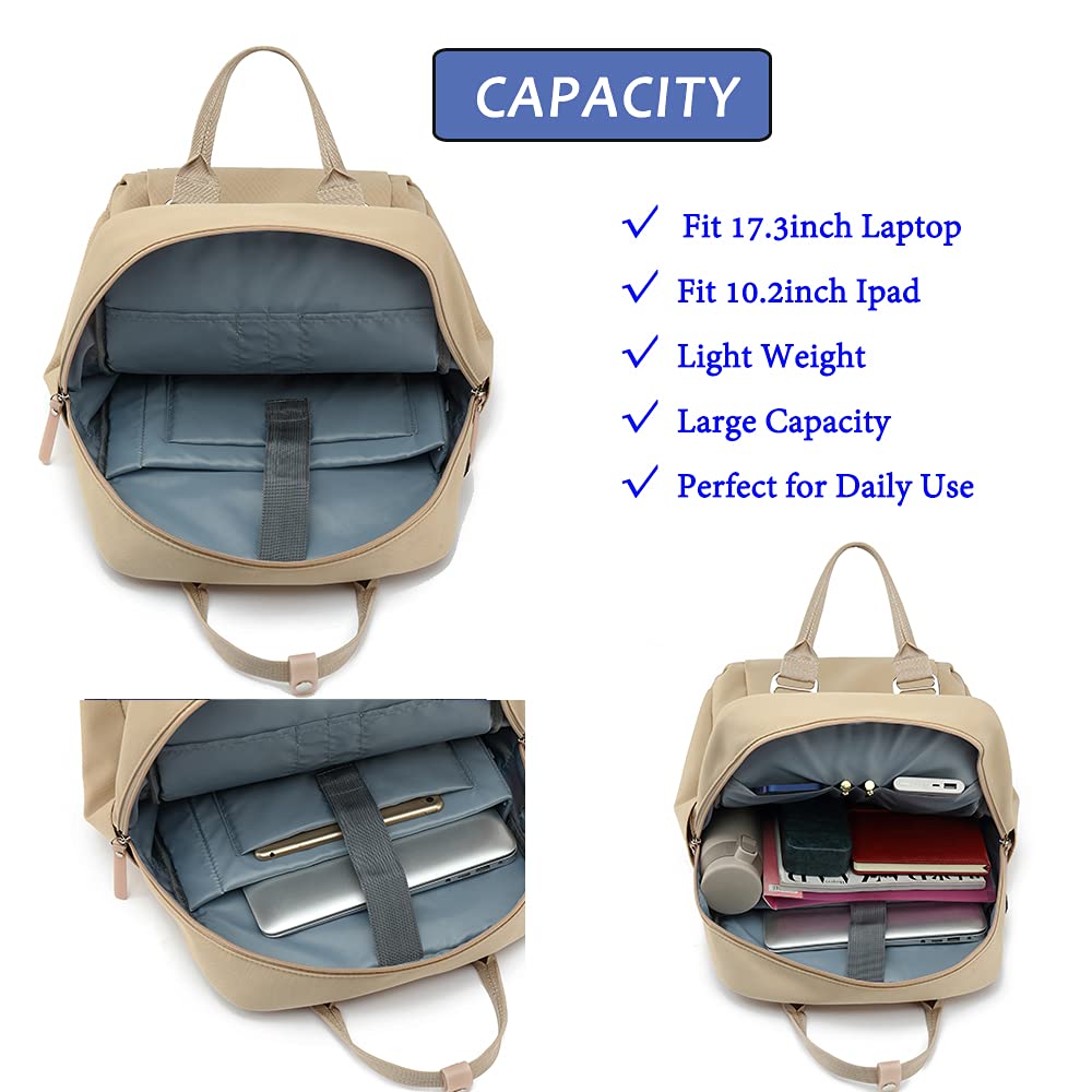 FUXINGYAO Women Laptop Backpack, Durable Travel backpack with Headphone Cable Hole, Anti Theft Backpack for Fits 15.6 Inch Notebook, Multicolor Pink