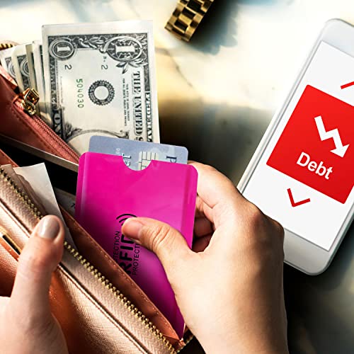 RAYNAG 25 RFID Blocking Credit Card Sleeves ID Card Holders Identity Theft Protection Aluminum Foil Covers, Fits Wallet/Purse Slot Perfectly