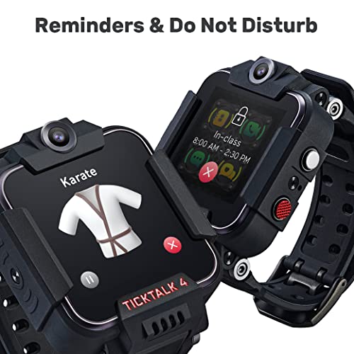 TickTalk 4 Unlocked 4G LTE Kids Smart Watch Phone with GPS Tracker, Combines Video, Voice and Wi-Fi Calling, Messaging, 2X Cameras & Free Streaming Music