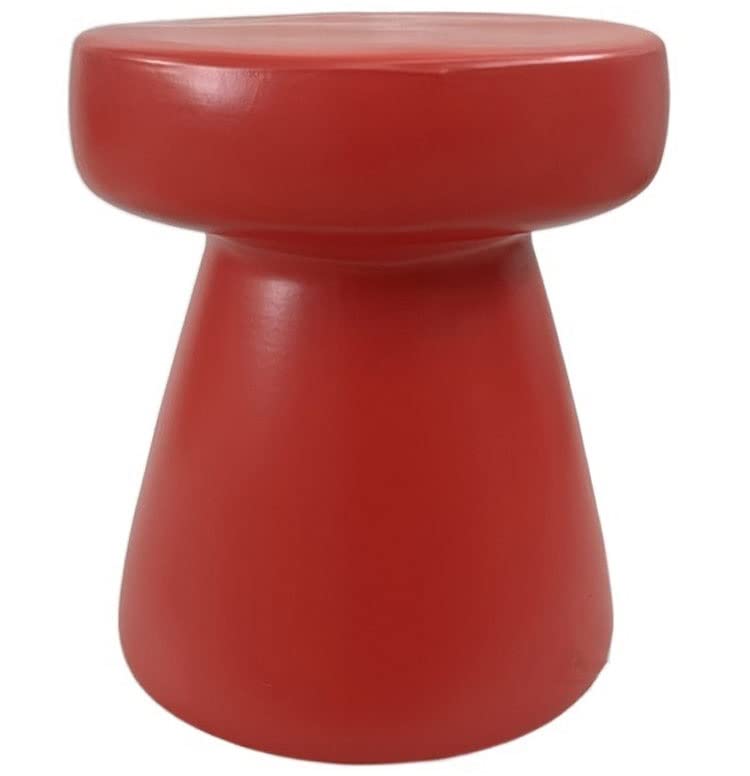 FAIRAH Decorative Ceramic Garden Stool, Glazed Mushroom Stool Shoe Changing Stool, Suitable for Outdoor Garden, Living Room, Terrace, Etc. (Color : Dark red)