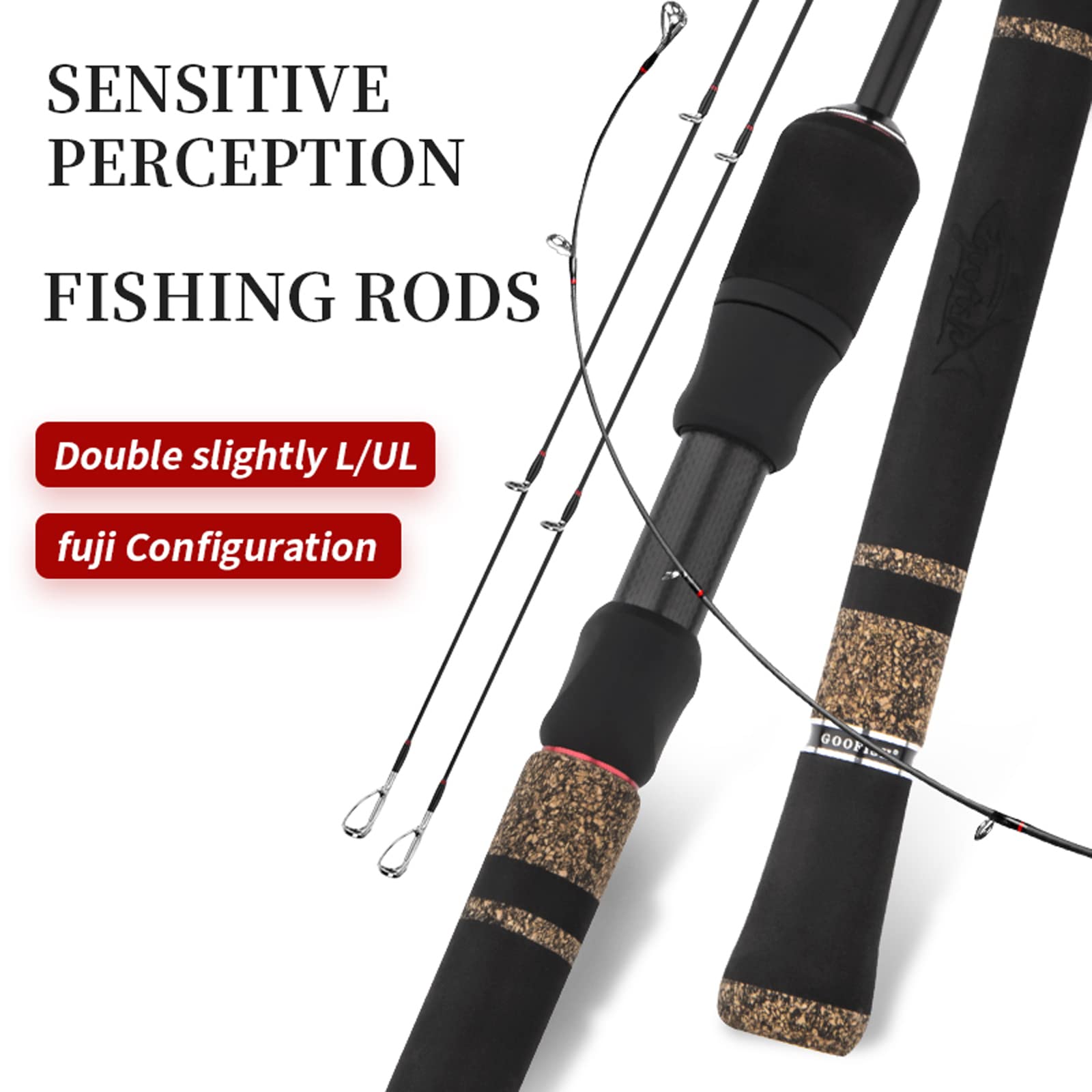 GOOFISH® Solid Nano Blank Series,Lightweight Ultra Light Fishing Rod,6.0'(180cm) Fuji Setting Two Tip Action Trout Bass Spinning Rods