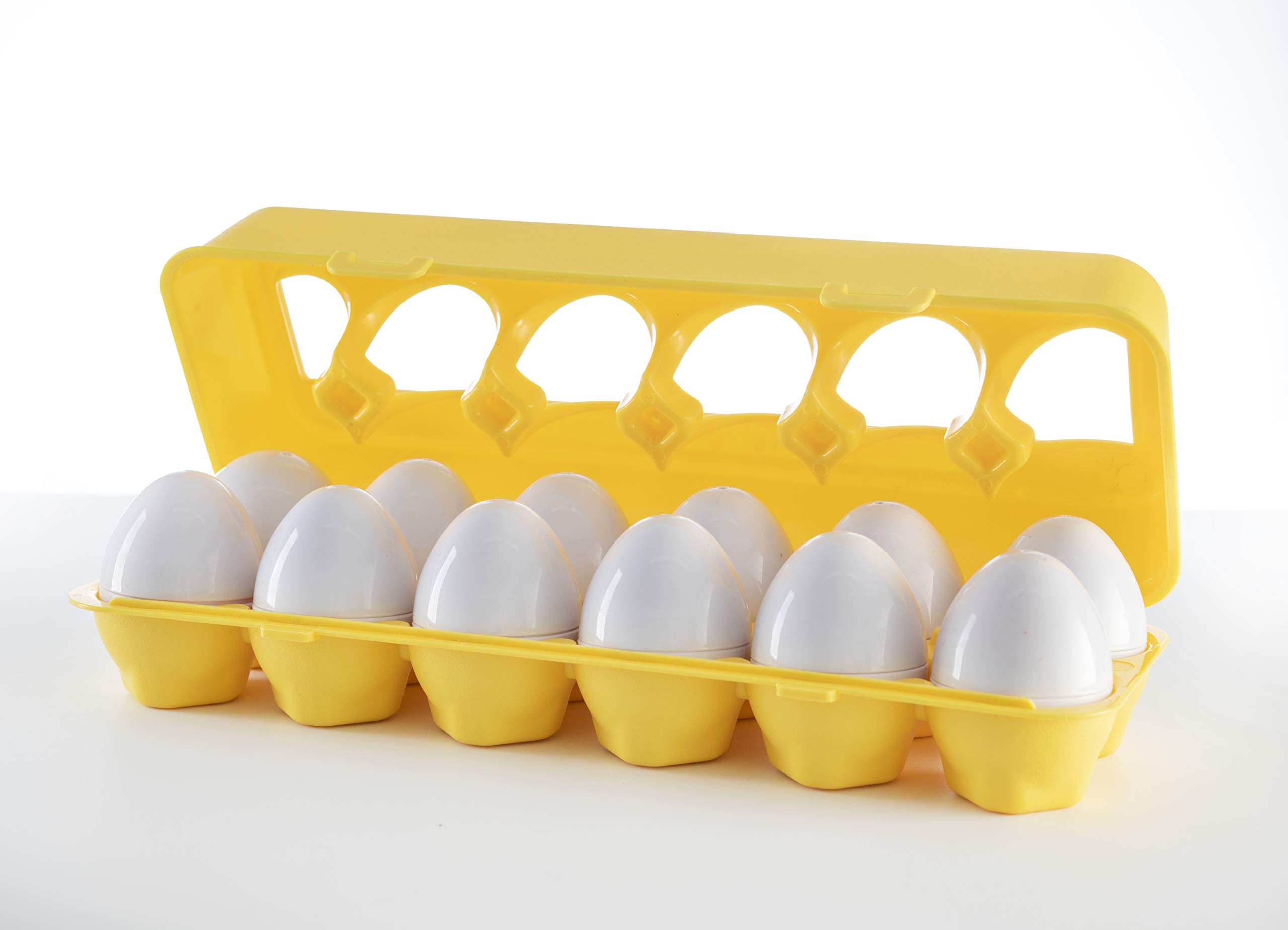 Easter Matching Eggs with Yellow Eggs Holder - STEM Toys Educational Toy for Kids and Toddlers to Learn Color & Number Recognition Easter Gift Easter Eggs