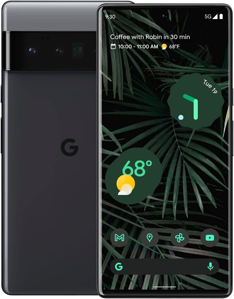 Google Pixel 6 Pro - 5G Android Phone - Unlocked Smartphone with Advanced Pixel Camera and Telephoto Lens - 128GB - Stormy Black (Renewed)