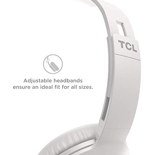 TCL Mtro200 On-Ear Wired Headphones Super Light Weight Headphones with 32mm Drivers for Huge Bass and Built-In Mic โ Ash White