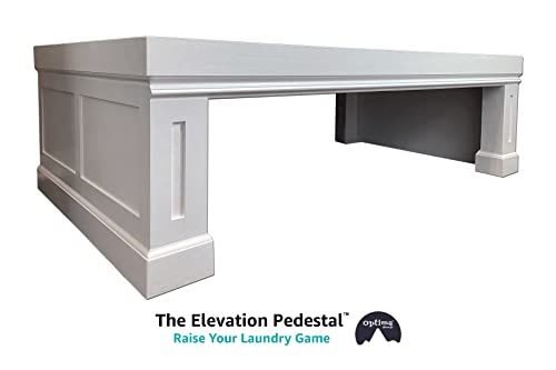 The Elevation Pedestal | Raises Your Washer & Dryer | Custom-Made to Fit All Machines, Samsung, LG, GE, Whirlpool, etc| Adds Storage, Beautifies Your Laundry Room | Premium, Solid Wood, 52-58” Wide