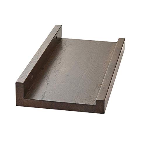 PIBM Stylish Simplicity Shelf Wall Mounted Floating Rack Shelves Solid Wood Tv Wall Bookshelf Save Space Bearing Strong Easy to Clean Bedroom, Black Walnut , 120x10cm